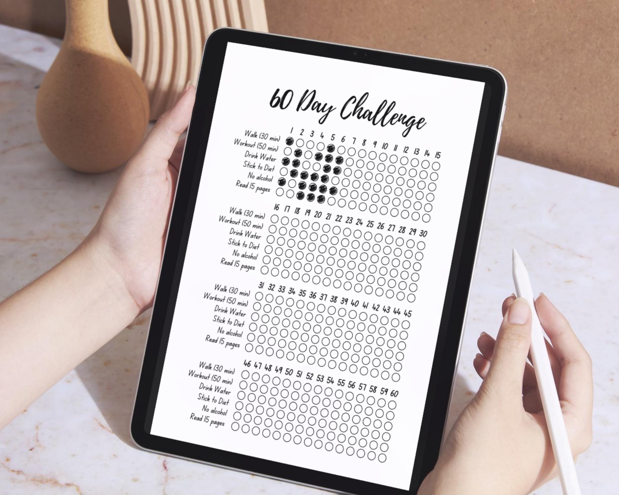 Printable 60 Day Challenge Tracker, Monthly Log Game, Fun Habit, Adult ...