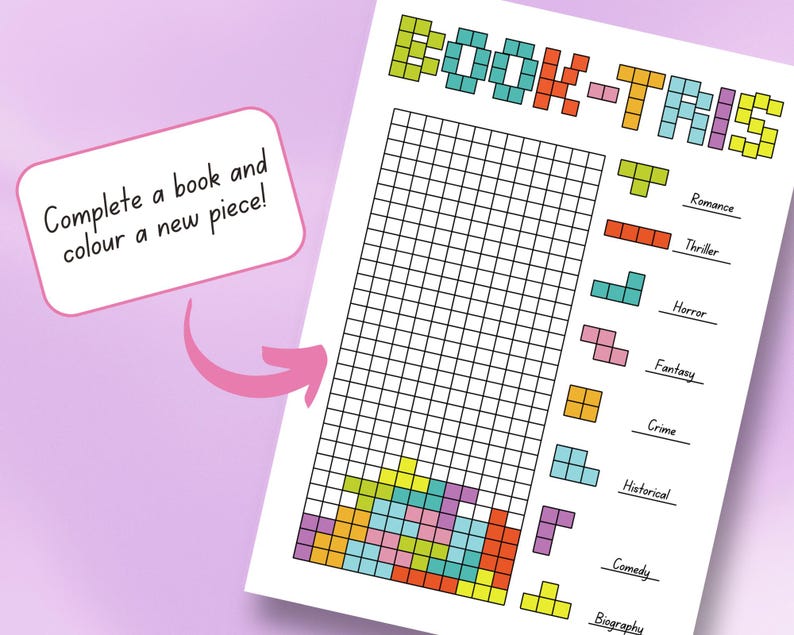 Printable Book Tracker, Monthly Log Game, Reading Habit, Books to Read ...