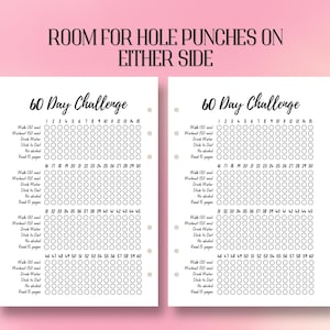 Printable 60 Day Challenge Tracker, Monthly Log Game, Fun Habit, Adult ...