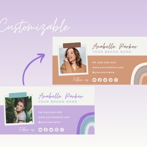 Email Signature Template Canva | Lilac Branding Business Email ...