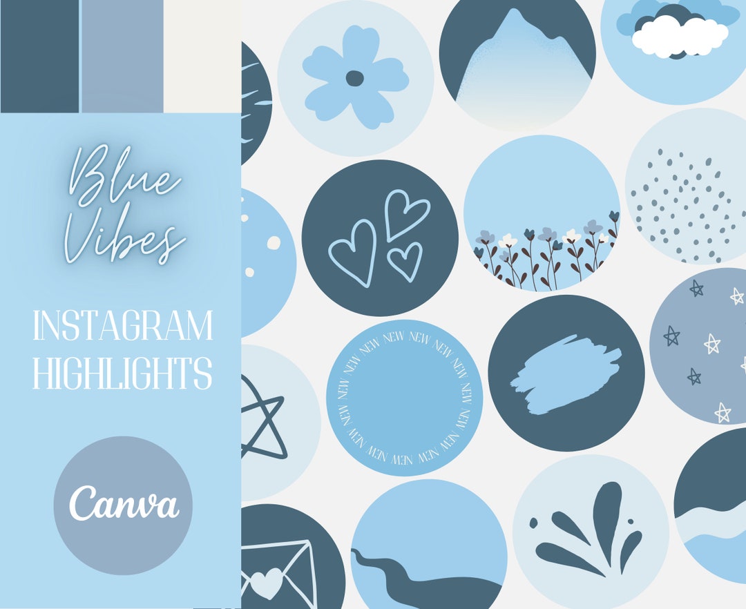77 Blue Instagram Highlights | Covers for Instagram Stories | Creative ...