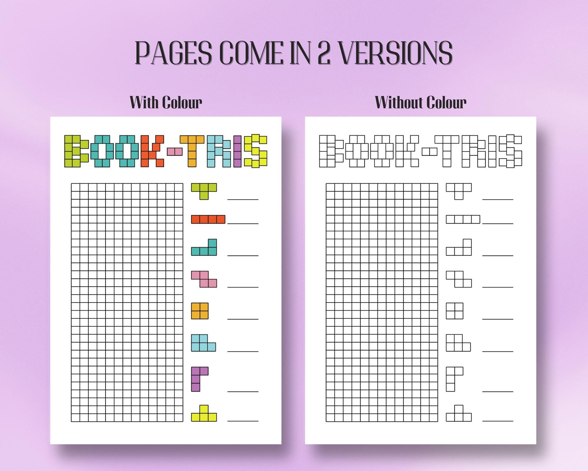 Printable Book Tracker, Monthly Log Game, Reading Habit, Books to Read Tracking, Tetris-like ...