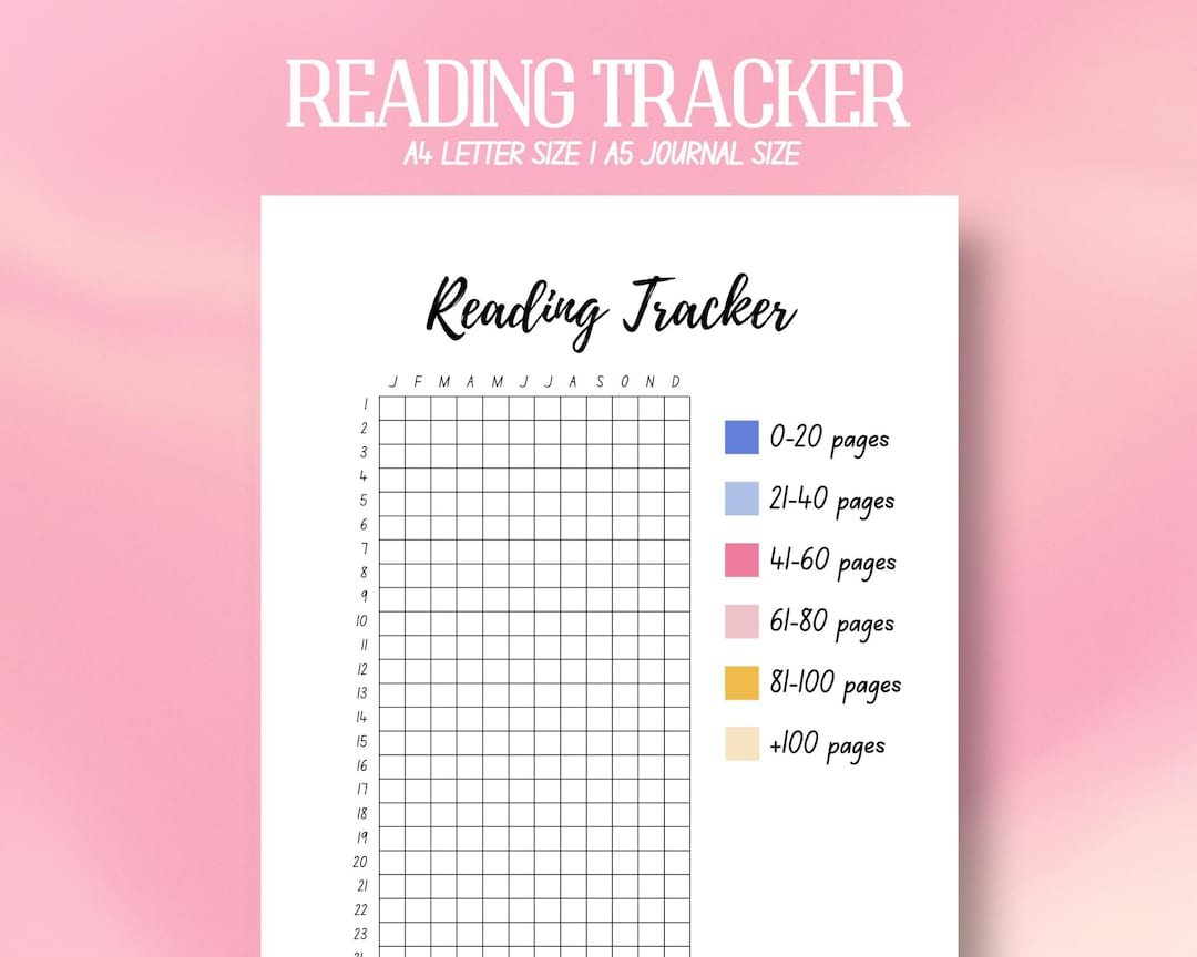 Reading Tracker Printable, Pages Read Log, Daily Habit Tracker, Planner ...