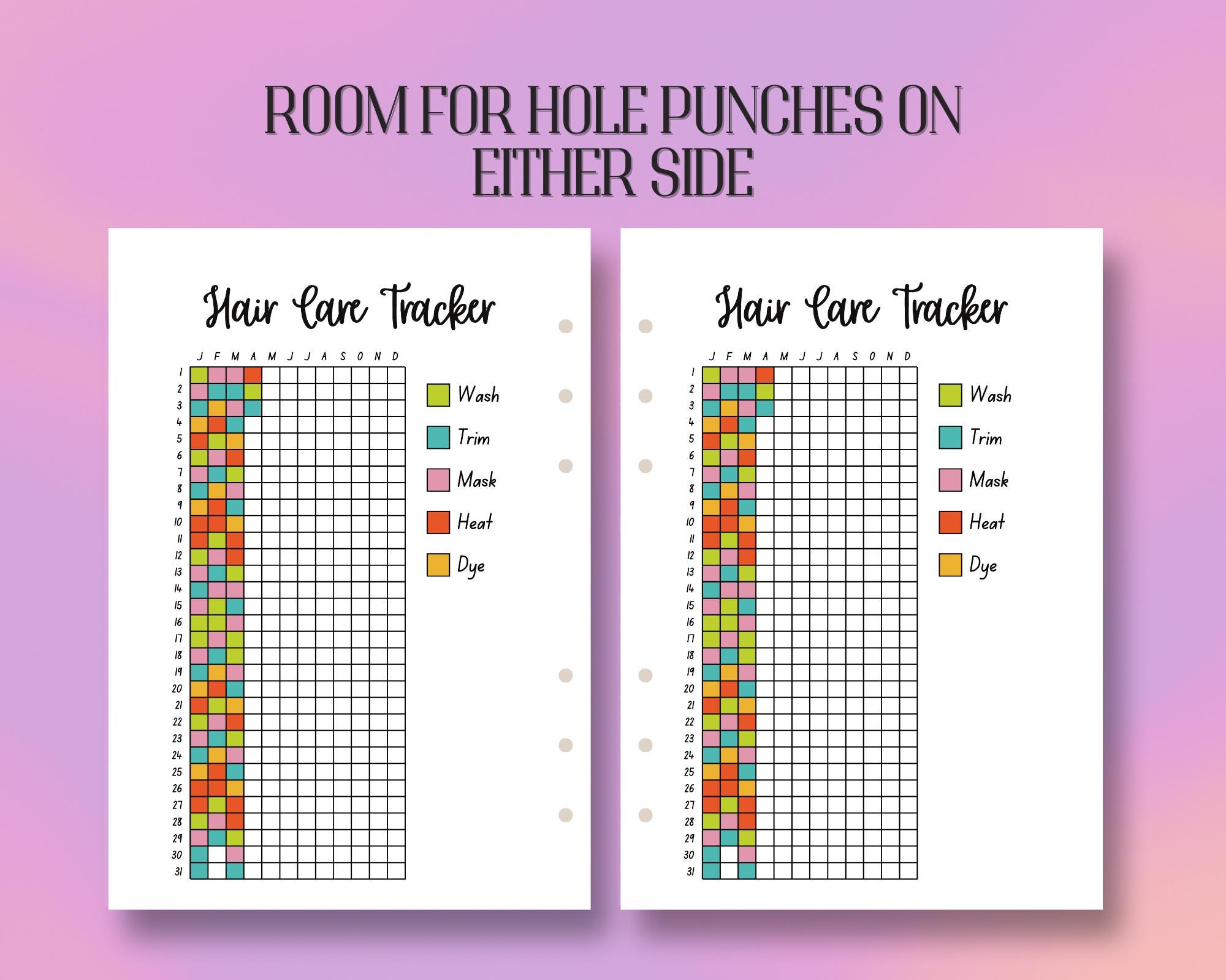 Printable Hair Care Tracker, Monthly Log, Beauty Routine Tracking, Self ...