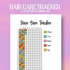 Printable Hair Care Tracker, Monthly Log, Beauty Routine Tracking, Self ...