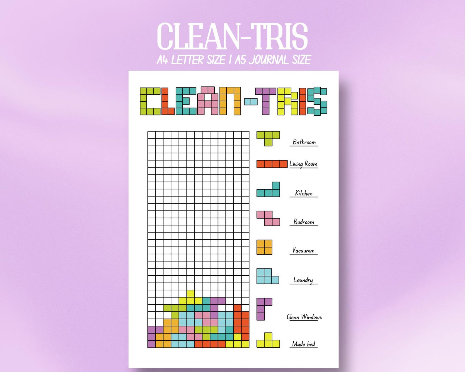 Printable Cleaning Tracker, House Chores Game, Fun Habit, Clean Task ...
