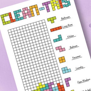 Printable Cleaning Tracker, House Chores Game, Fun Habit, Clean Task ...