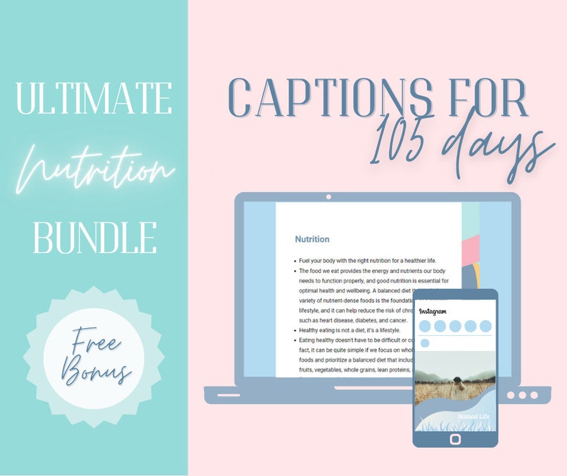 Instagram Nutrition Captions for 105 Days Nutrition Captions ...