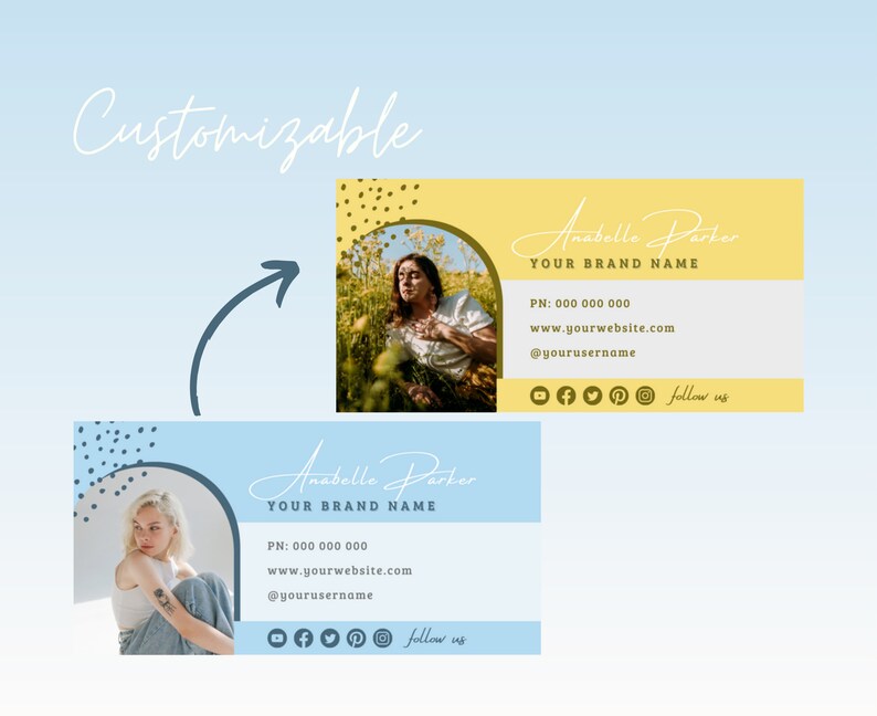Email Signature Template Canva | Blue Branding Business Email Signature ...