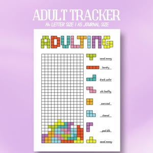 Printable Adulting Tracker, Monthly Log Game, Fun Habit, Adult Task ...