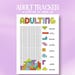 Printable Adulting Tracker, Monthly Log Game, Fun Habit, Adult Task ...