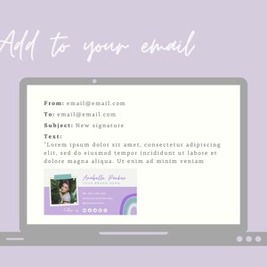 Email Signature Template Canva | Lilac Branding Business Email ...