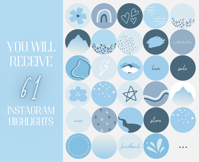 77 Blue Instagram Highlights | Covers for Instagram Stories | Creative ...