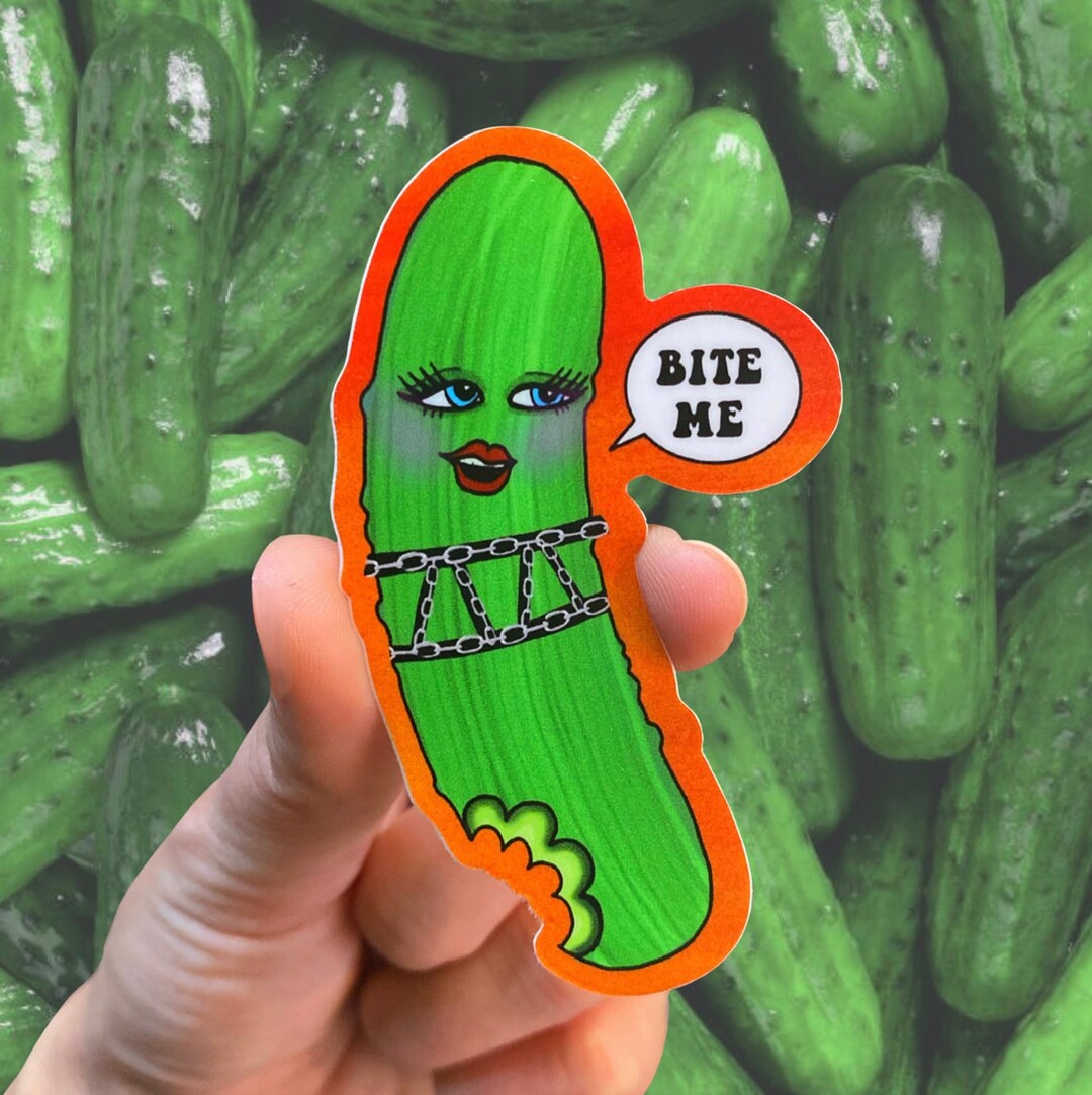 BITE ME - Vinyl PICKLE Sticker - Etsy