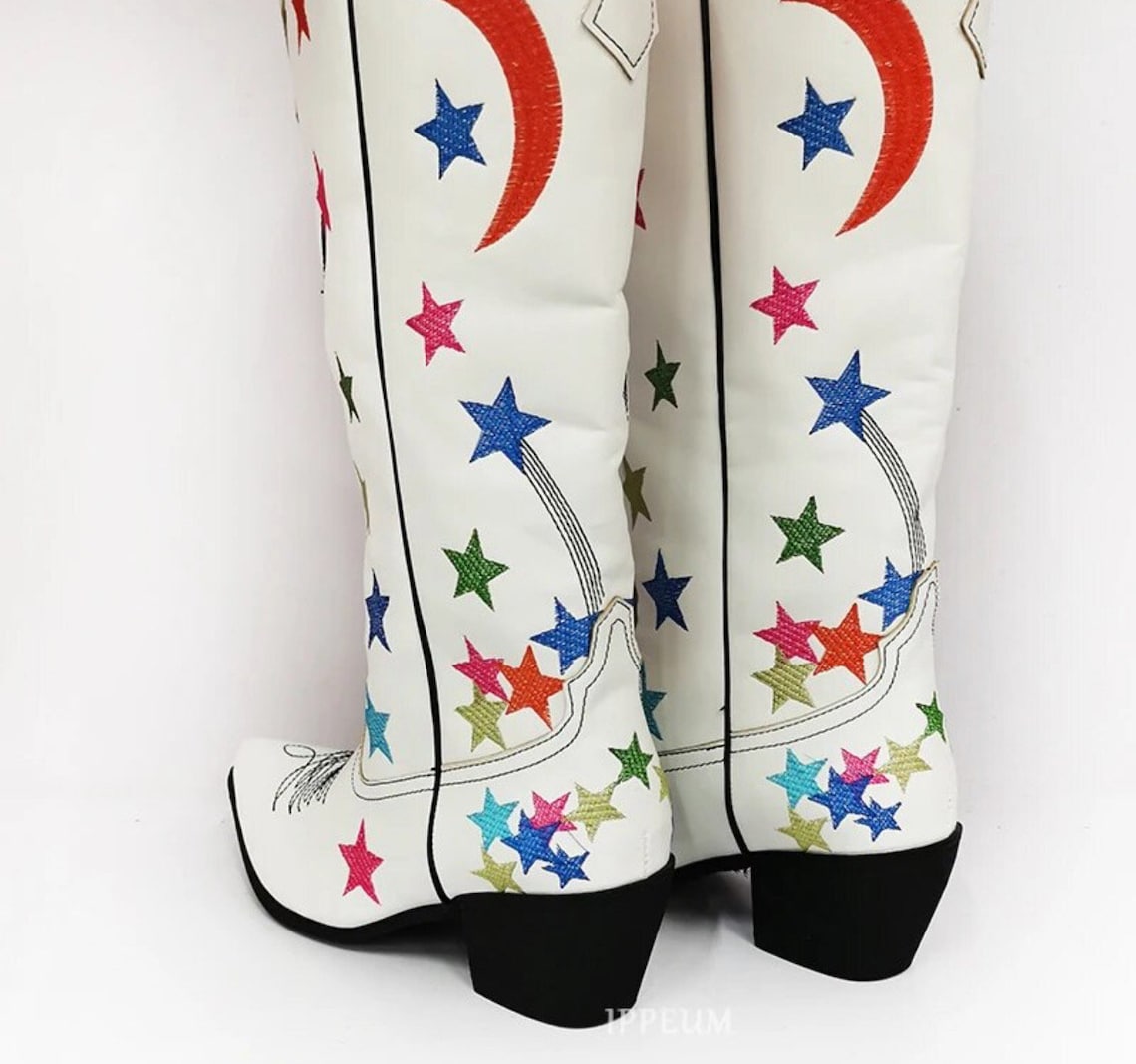 Moon & Stars Western Boots - Etsy