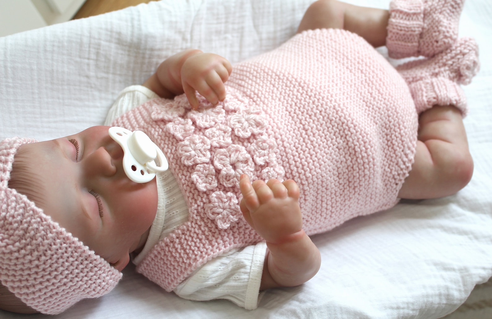 Hand Knitted Baby Romper Set: Organic Cotton Newborn Outfit - Etsy