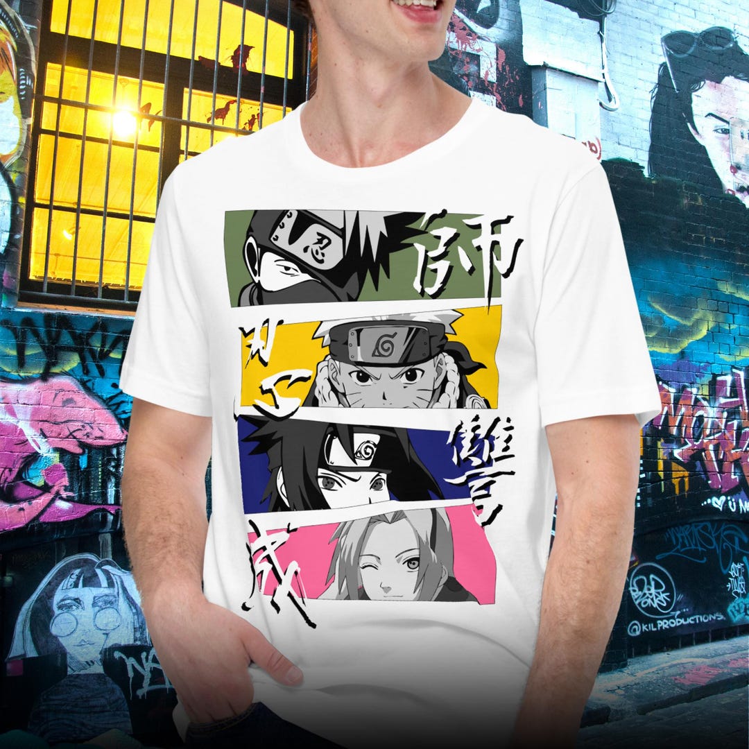 Naruto Shirt Team 7 Kakashi Sasuke Sakura | Anime Merch | Shinobi Ninja ...