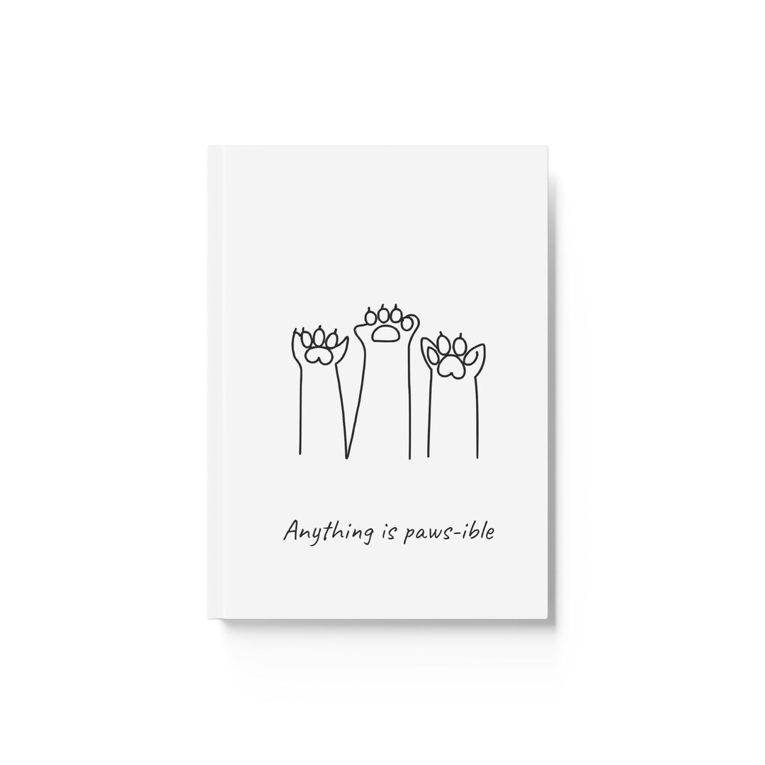 Hardcover Cat Journal Matte, Cat Lover Notebook, Motivation Notebook ...