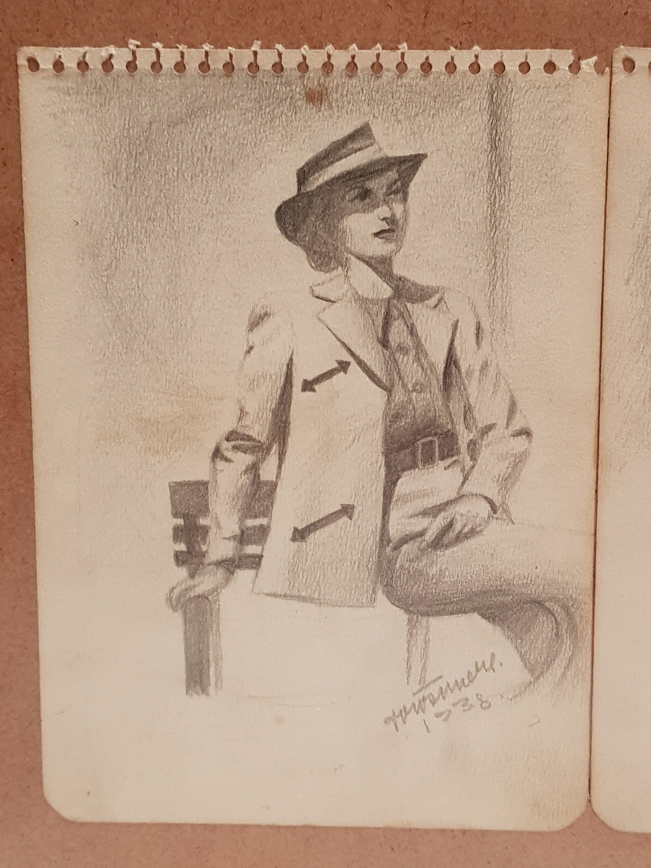Antique Pencil Drawing From 1938. - Etsy
