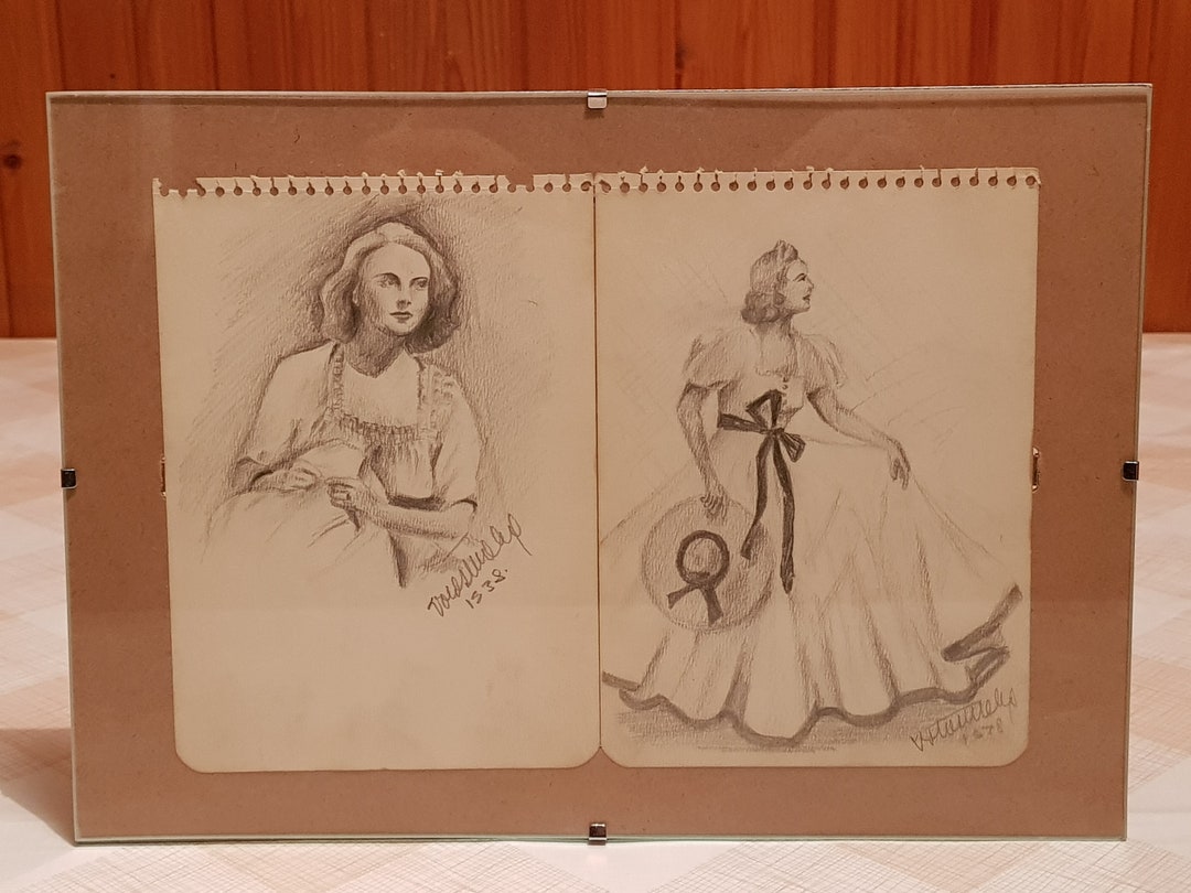 Antique Pencil Drawing From 1938 - Etsy