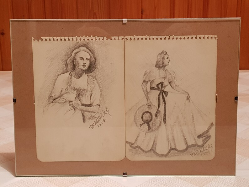 Antique Pencil Drawing From 1938 - Etsy