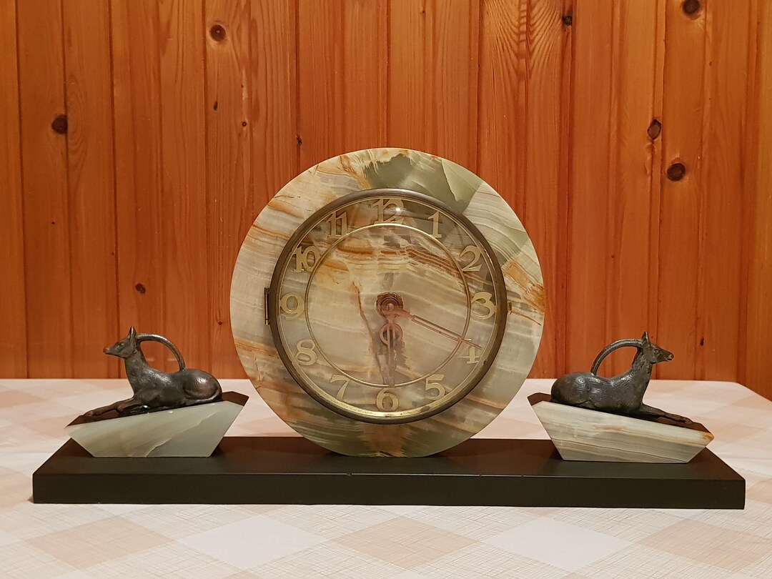 Art Deco Antique Marble Fireplace Clock 1920s. - Etsy