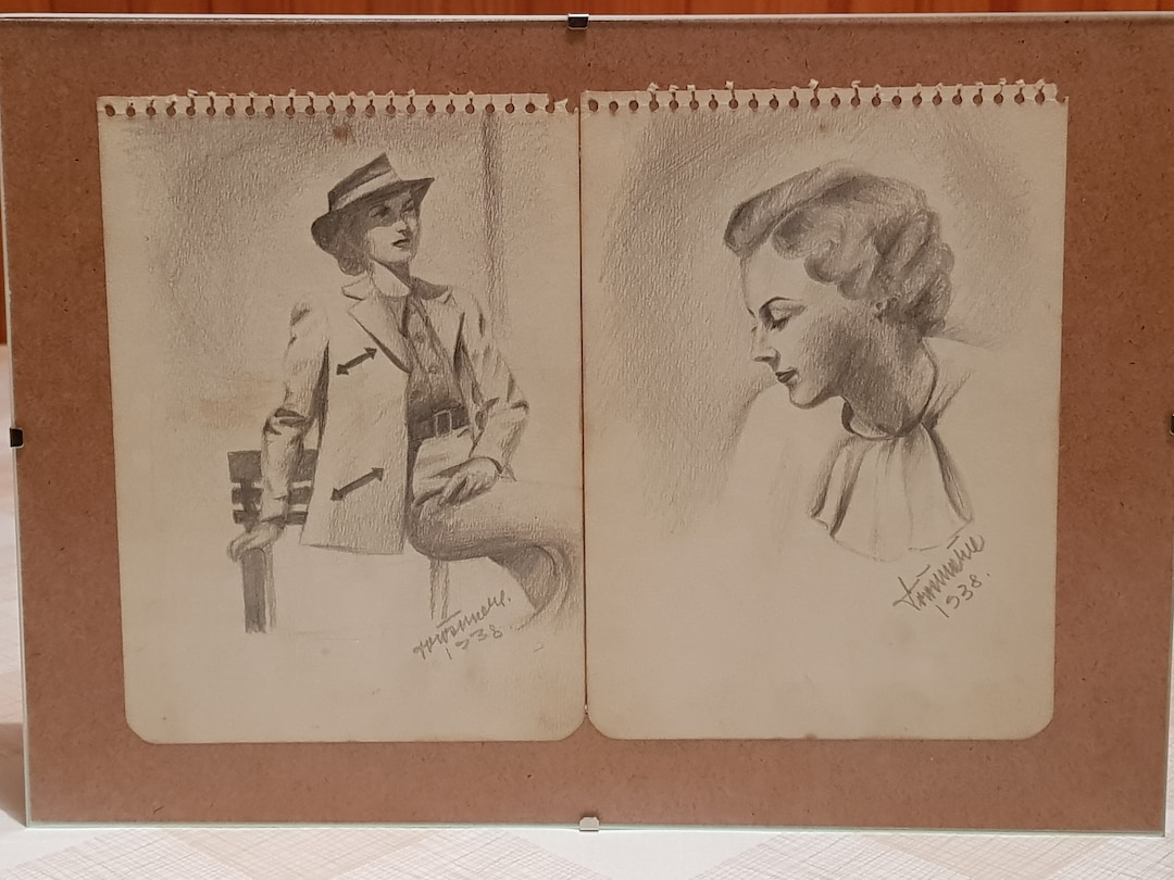 Antique Pencil Drawing From 1938. - Etsy
