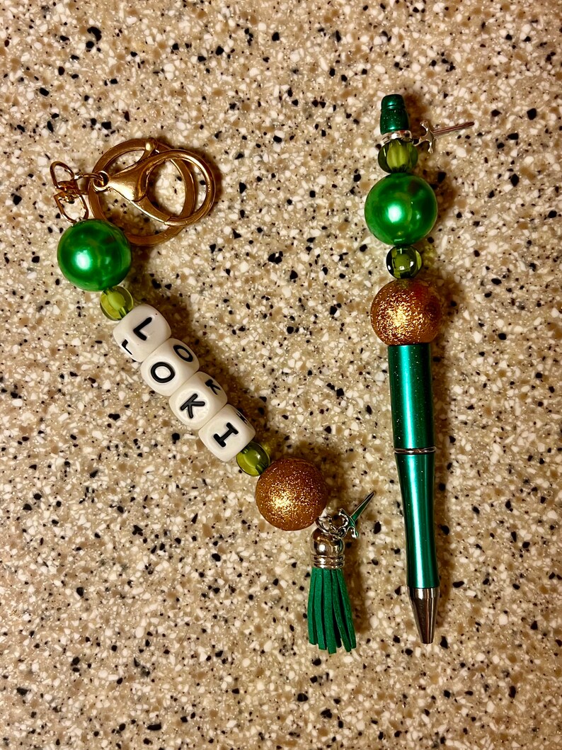 Loki Themed Keychain and Pen - Etsy