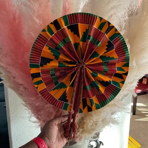 3 Kente Print Hand Fan Set, Africa Fan Folding, Kente Hand Held Fan ...