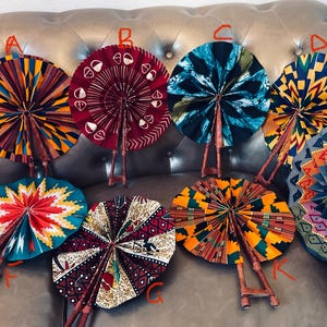 African Print Hand Fan, Pick Your Choice of Folding Fan , Ankara Print ...