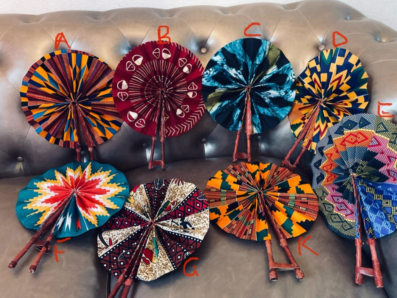 African Print Hand Fan, Pick Your Choice of Folding Fan , Ankara Print ...
