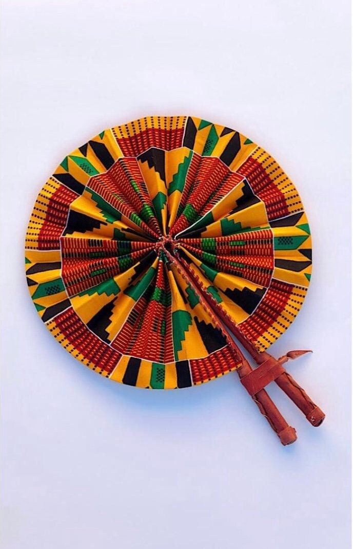Hand Fan, Africa Fan, Foldable Ankara Fan, RANDOMLY PICKED Fold Fan ...