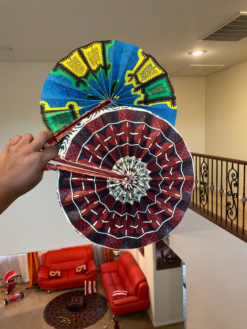Hand Fan, Africa Fan, Foldable Ankara Fan, RANDOMLY PICKED Fold Fan ...