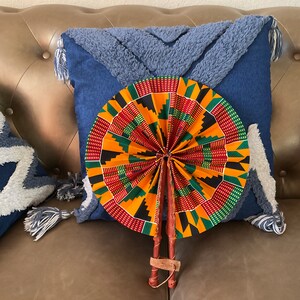 3 Kente Print Hand Fan Set, Africa Fan Folding, Kente Hand Held Fan ...