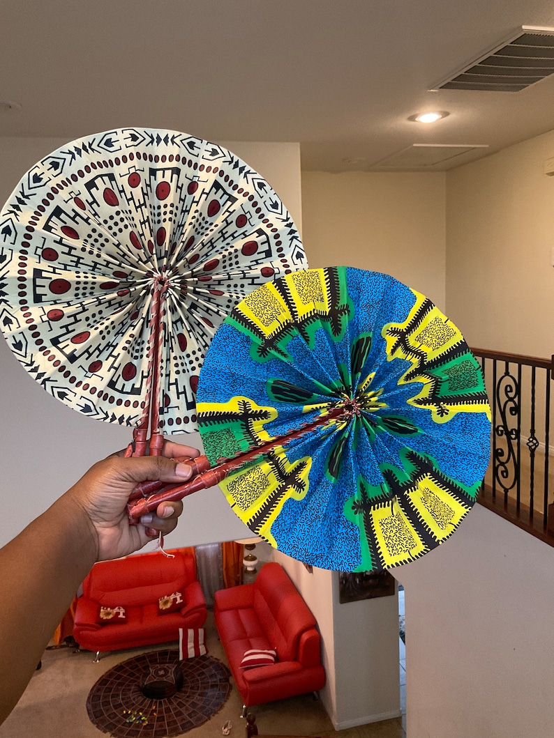 Hand Fan Africa Fan Ankara Print African Print Fans With - Etsy