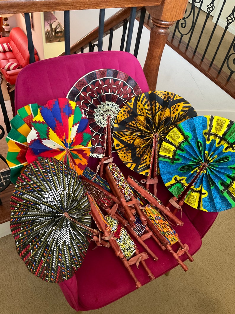 Hand Fan Africa Fan Foldable Ankara Fan RANDOMLY PICKED - Etsy