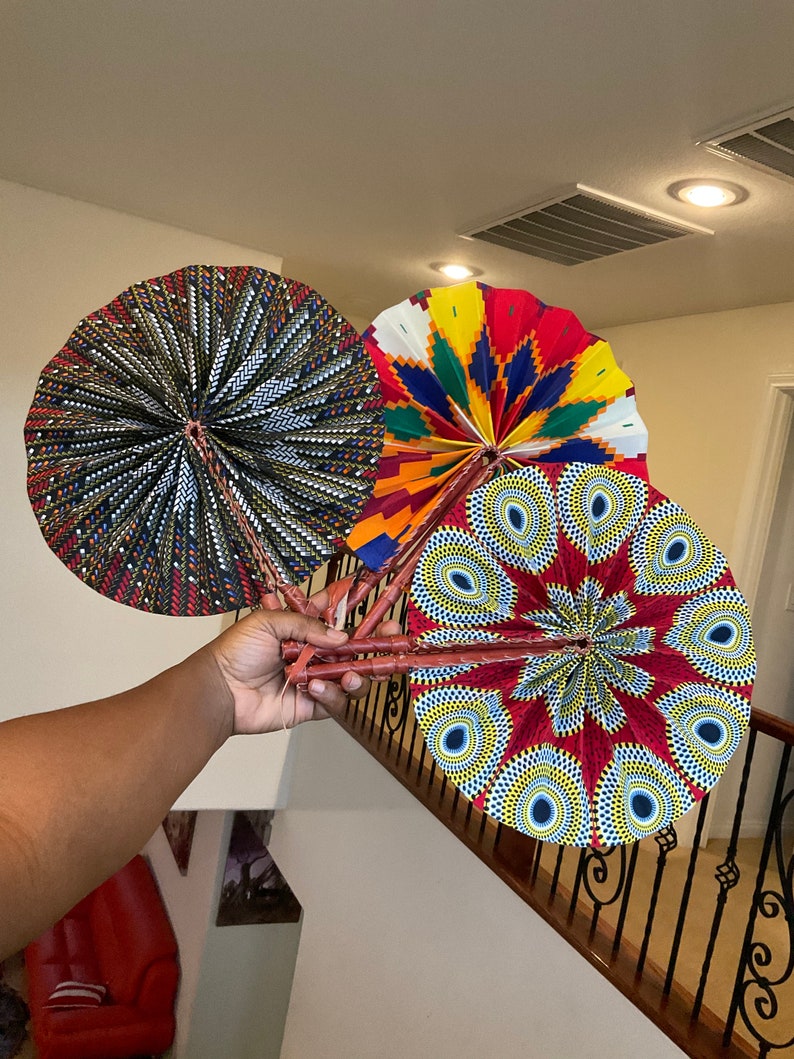 Hand Fan Africa Fan Ankara Print African Print Fans With - Etsy