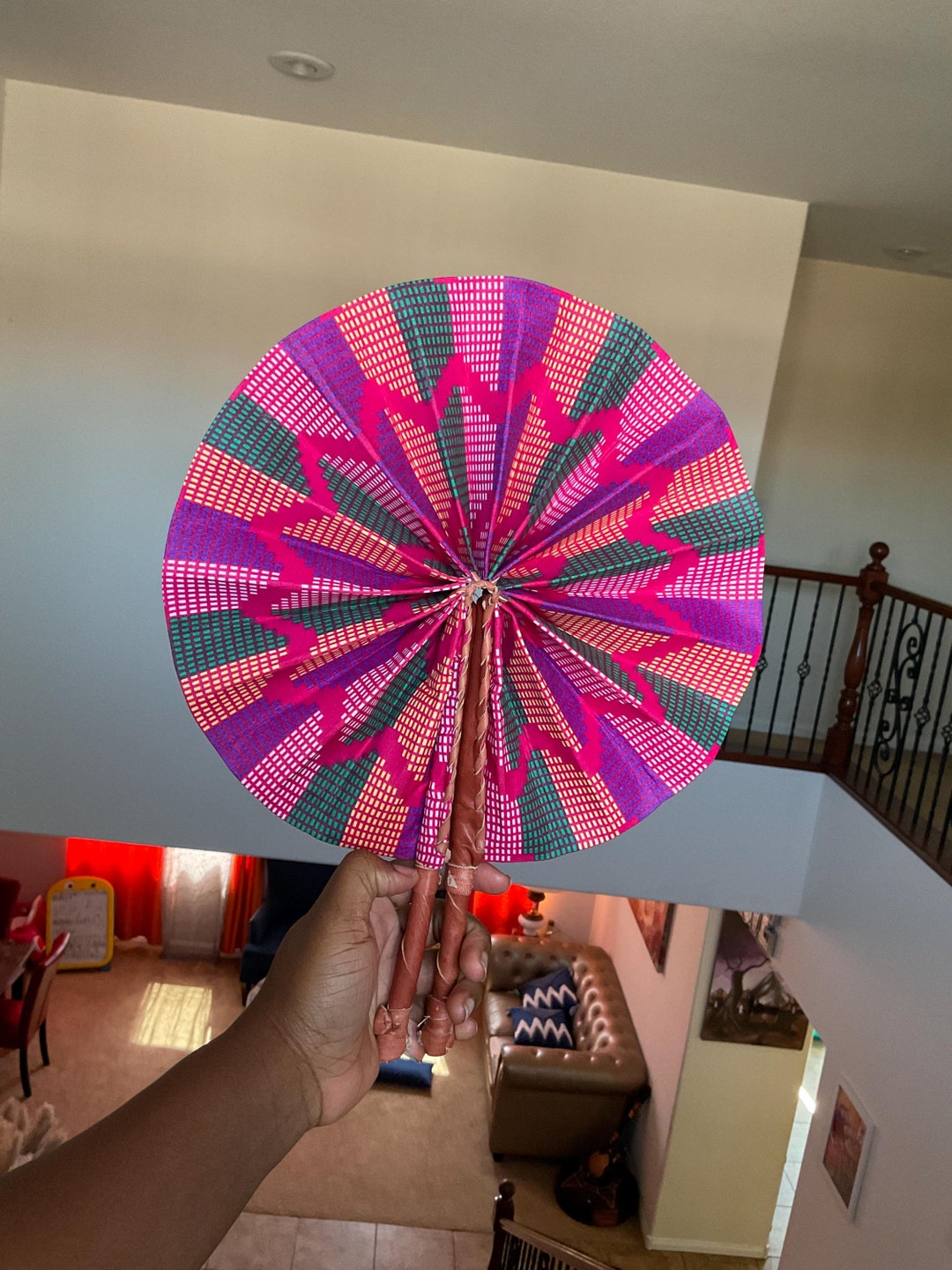 African Print Folding Fan, Hand Fan, Ankara Print Fan, Decorative Wall ...