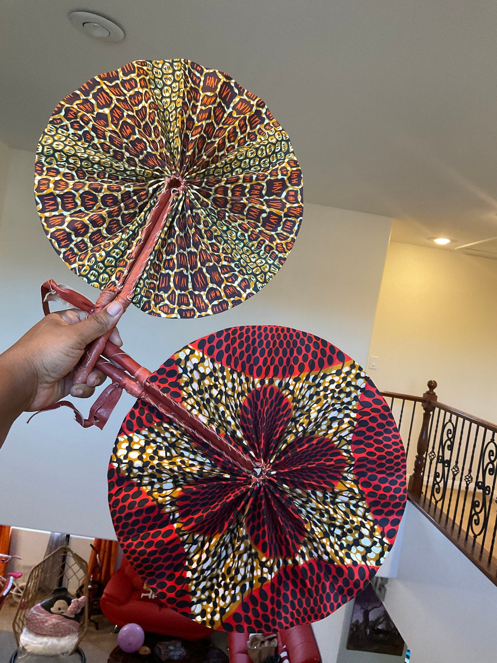 Hand Fan, Africa Fan, Foldable Ankara Fan, RANDOMLY PICKED Fold Fan ...