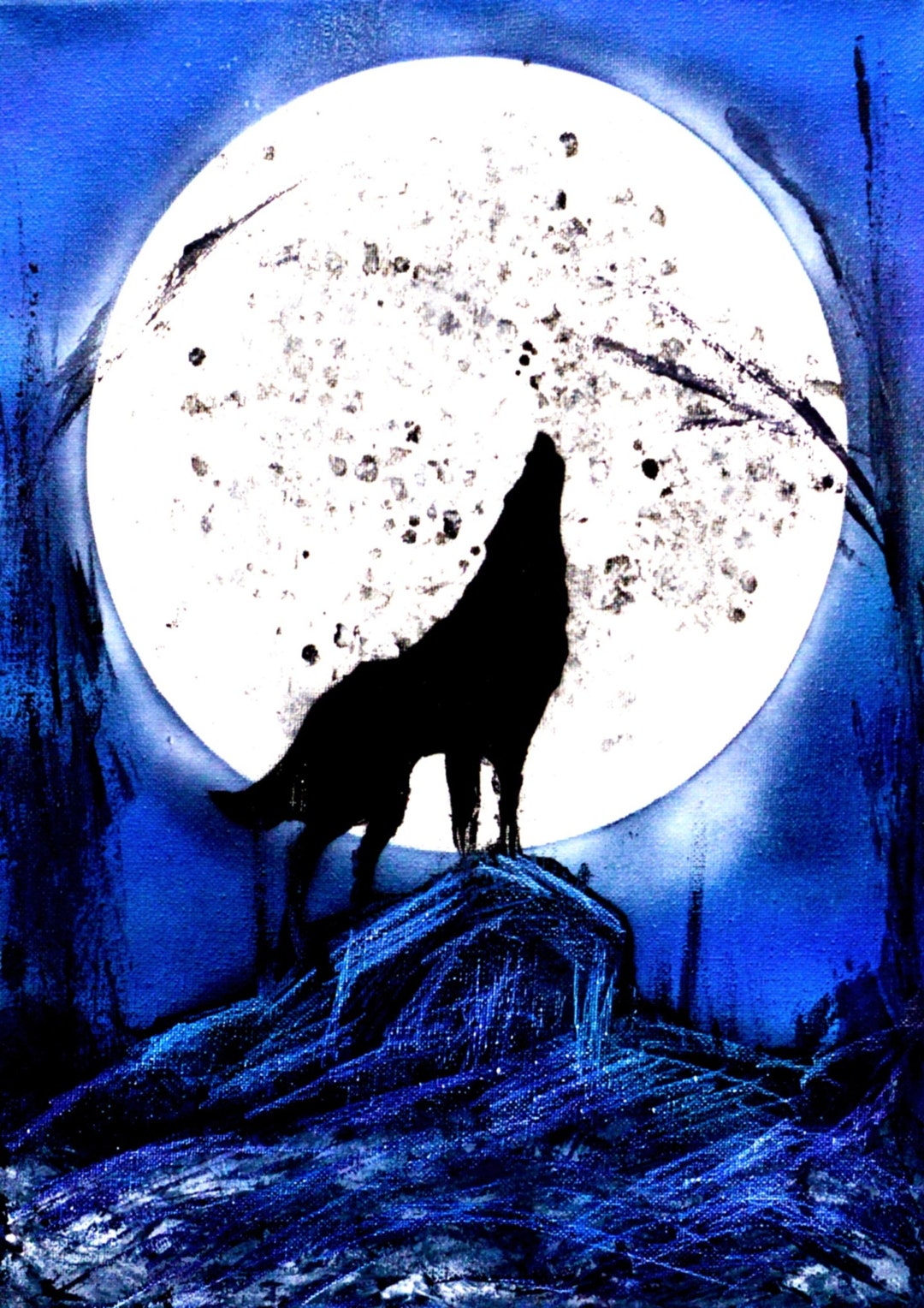 Wolfs Moon Artwork Gloss Print - Etsy