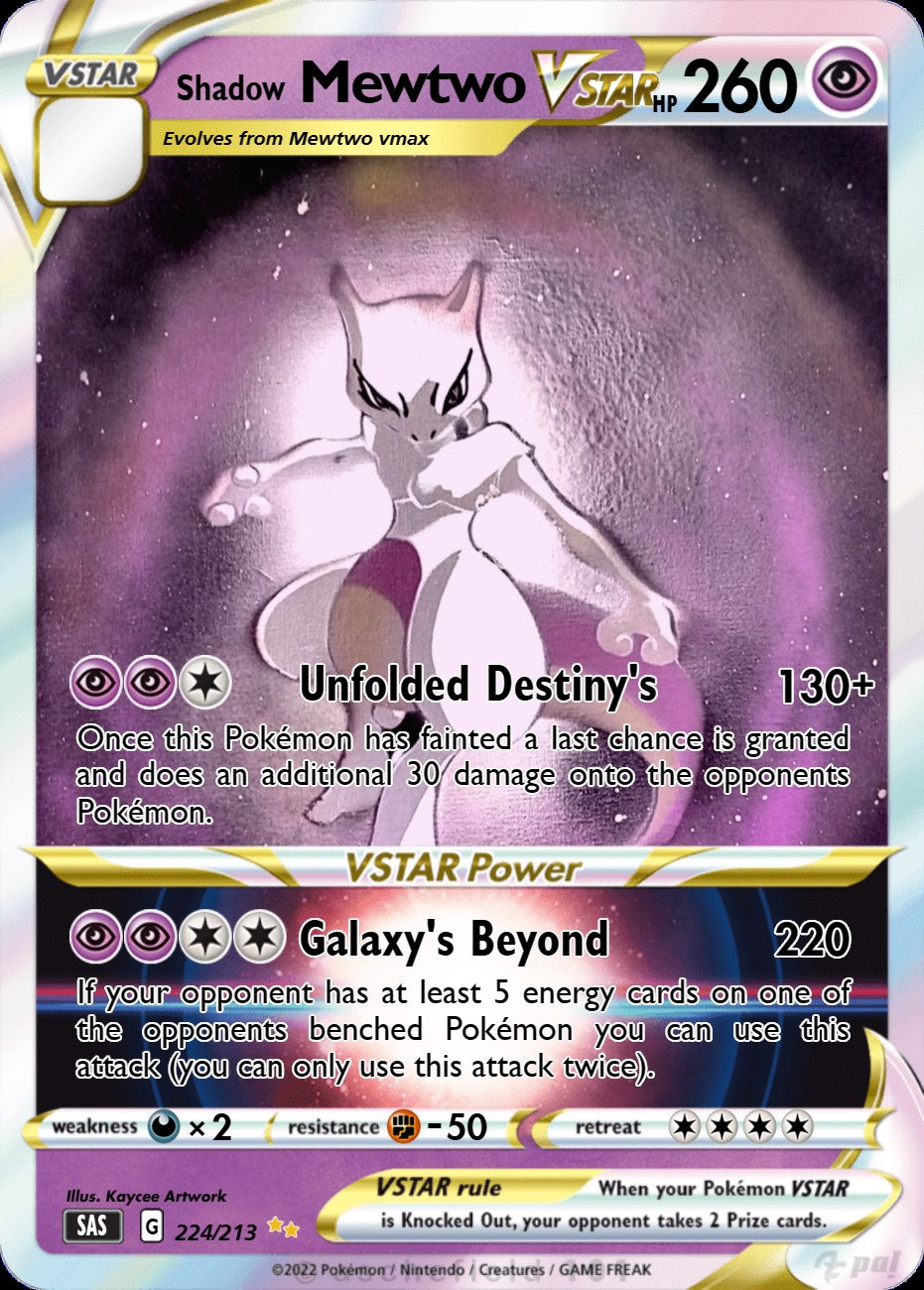 Shadow Mewtwo Vmax Custom Card - Etsy