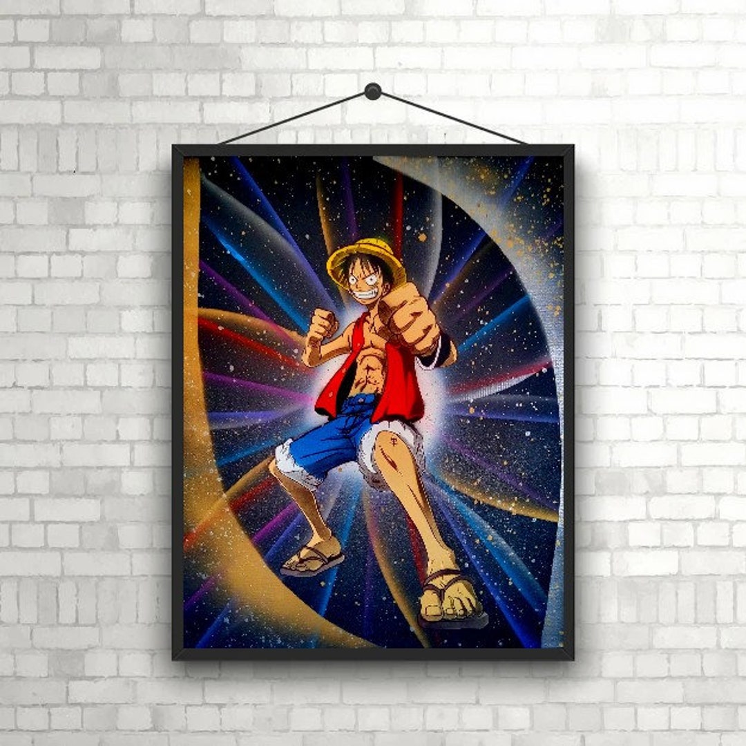Straw Hat Luffy One Piece Anime Gloss Print - Etsy