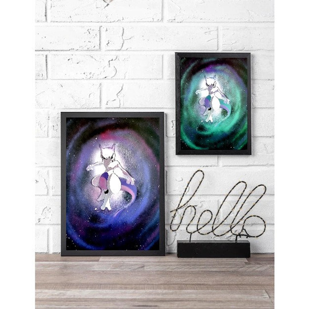 Mewtwo Pokemon Gloss Print - Etsy