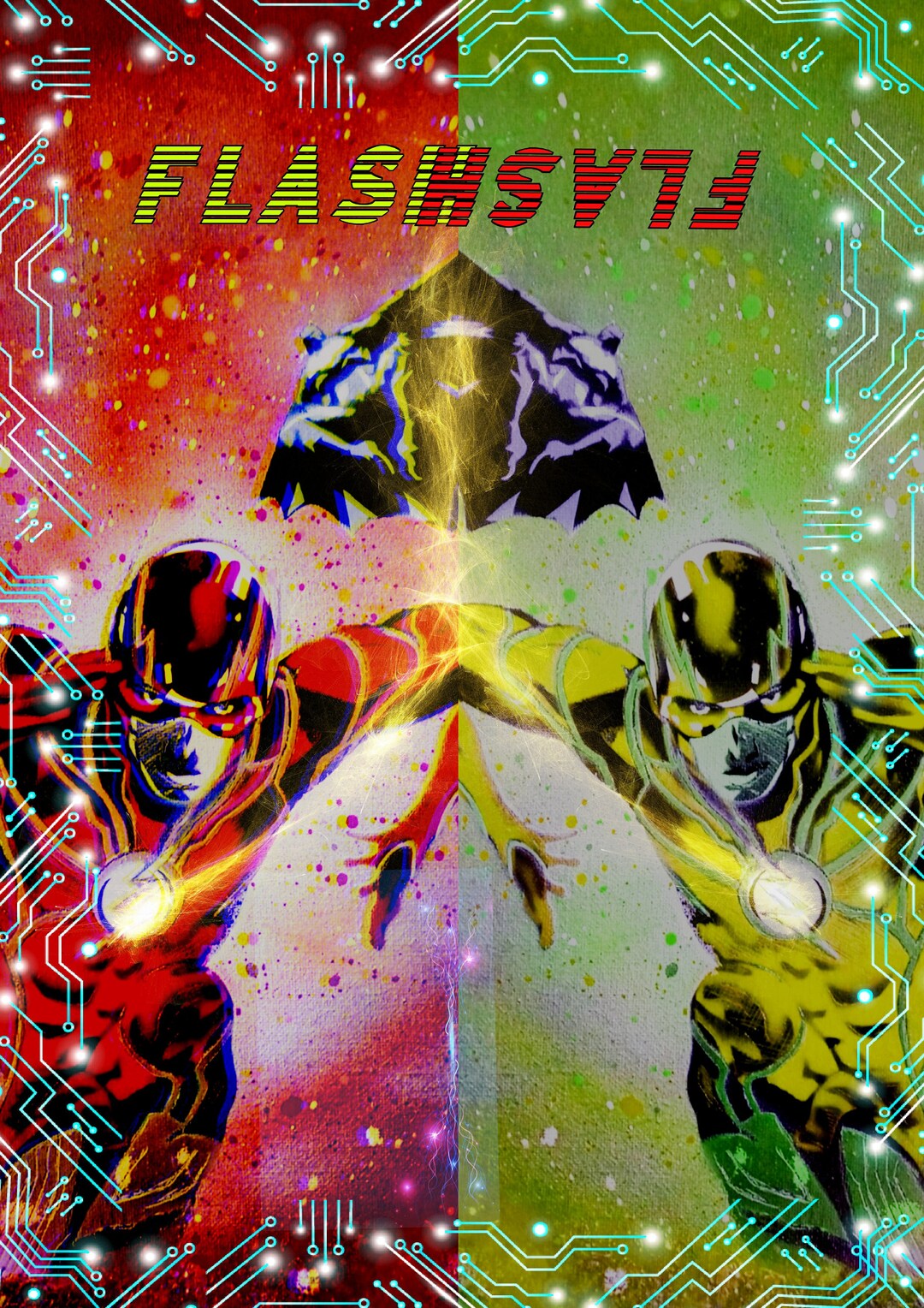 The Flash Split Screen Poster Gloss Print - Etsy