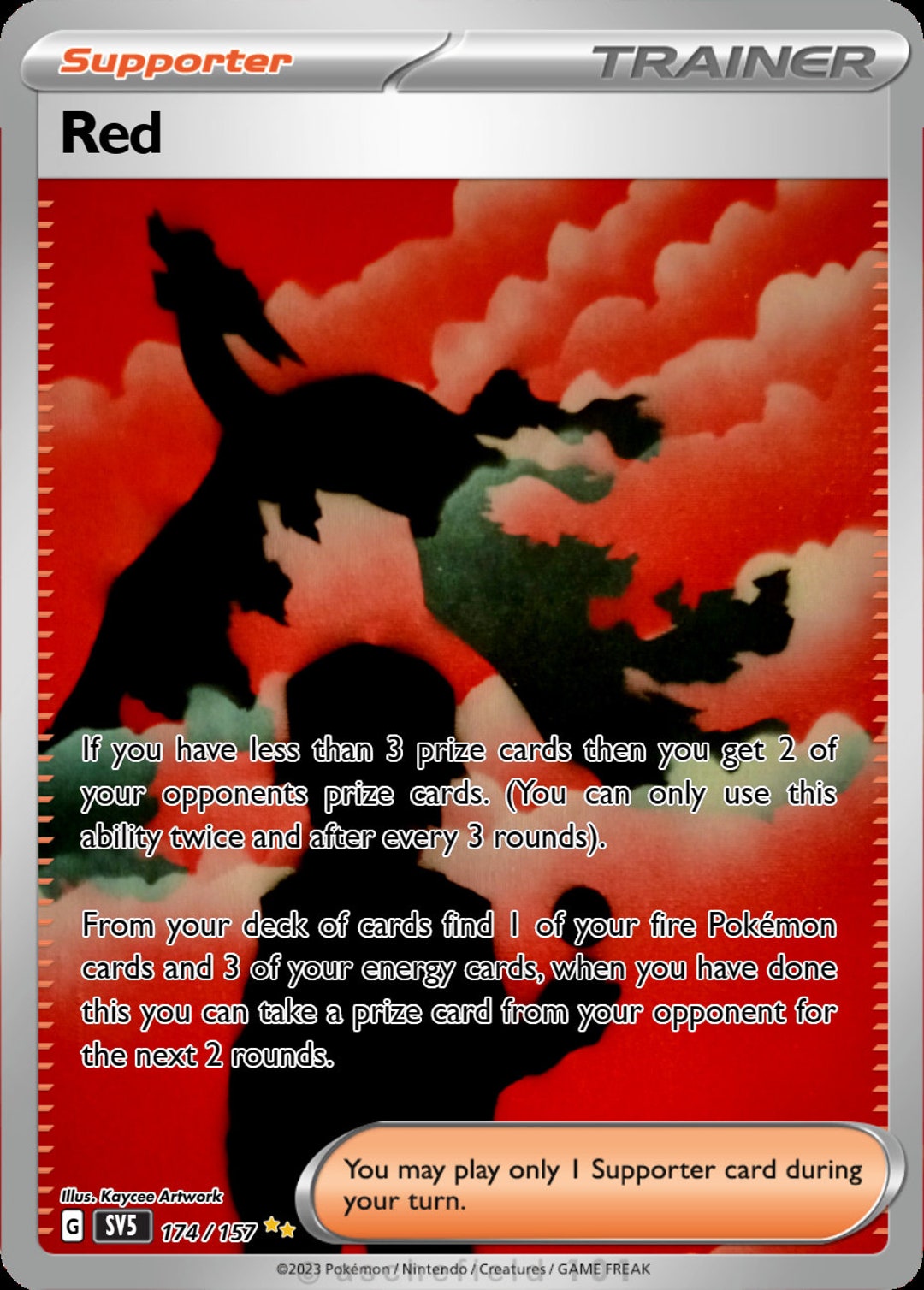 Red Trainer & Moltres Custom Card - Etsy