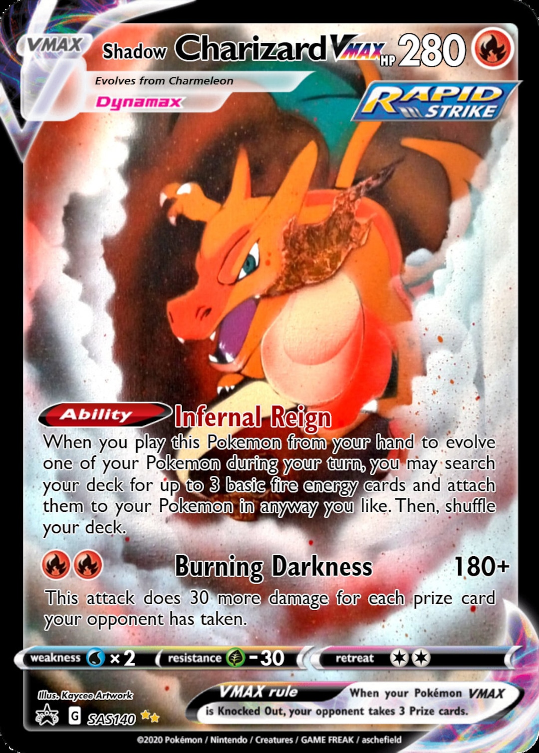 Shadow Charizard Custom Card - Etsy