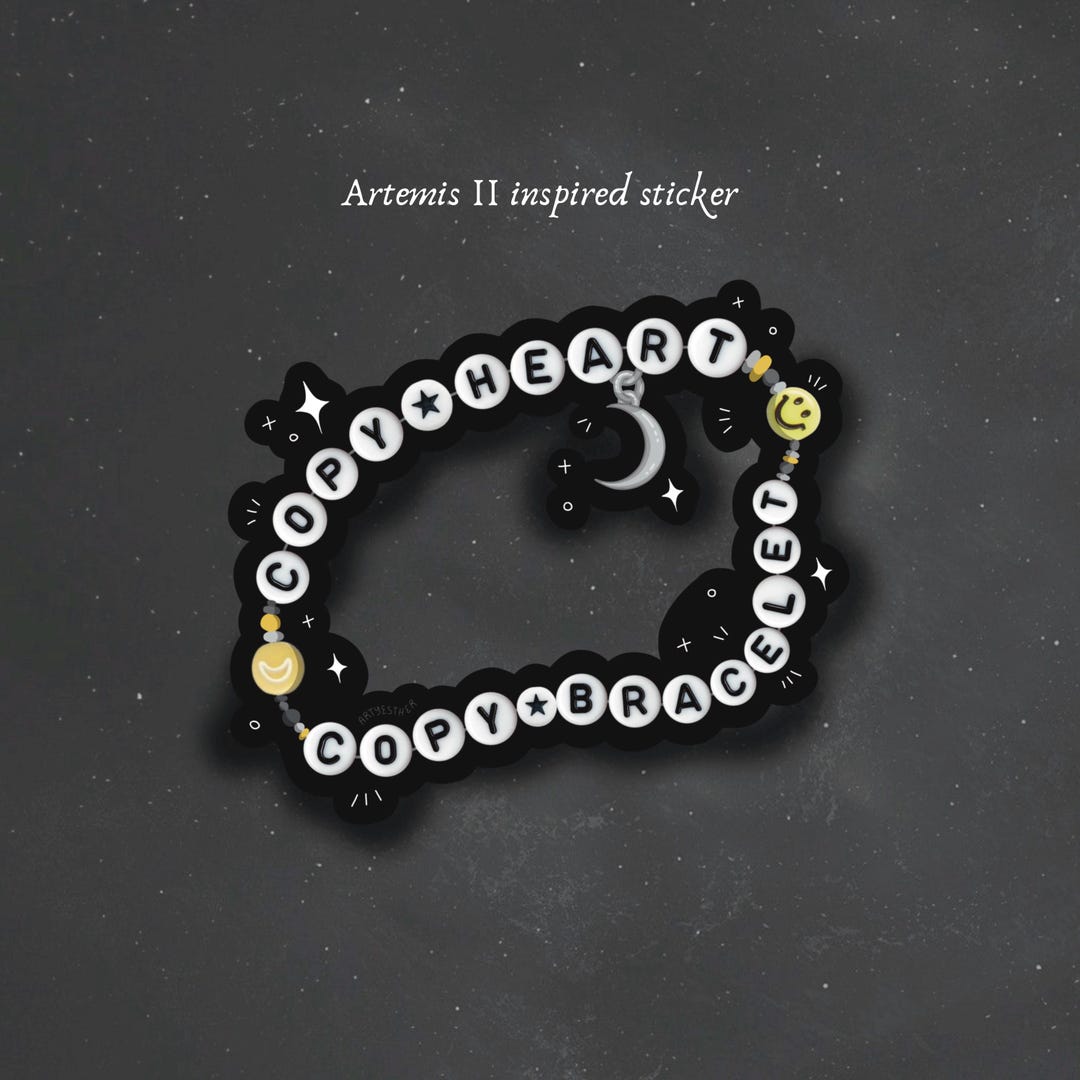 Copy Heart, Copy Bracelet Artemis II NASA Moon Joy Inspired Sticker ...