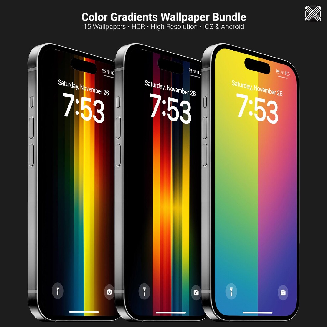Color Gradients Wallpaper Bundle - 15 High-resolution iPhone & Android ...
