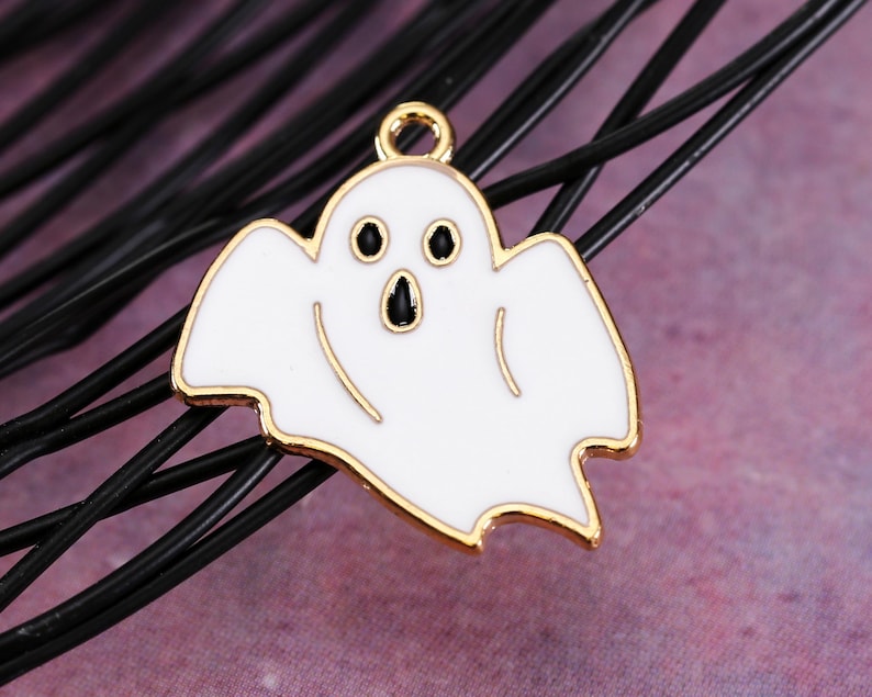 Ghost Halloween Enamel Charm 23x25mm - Etsy