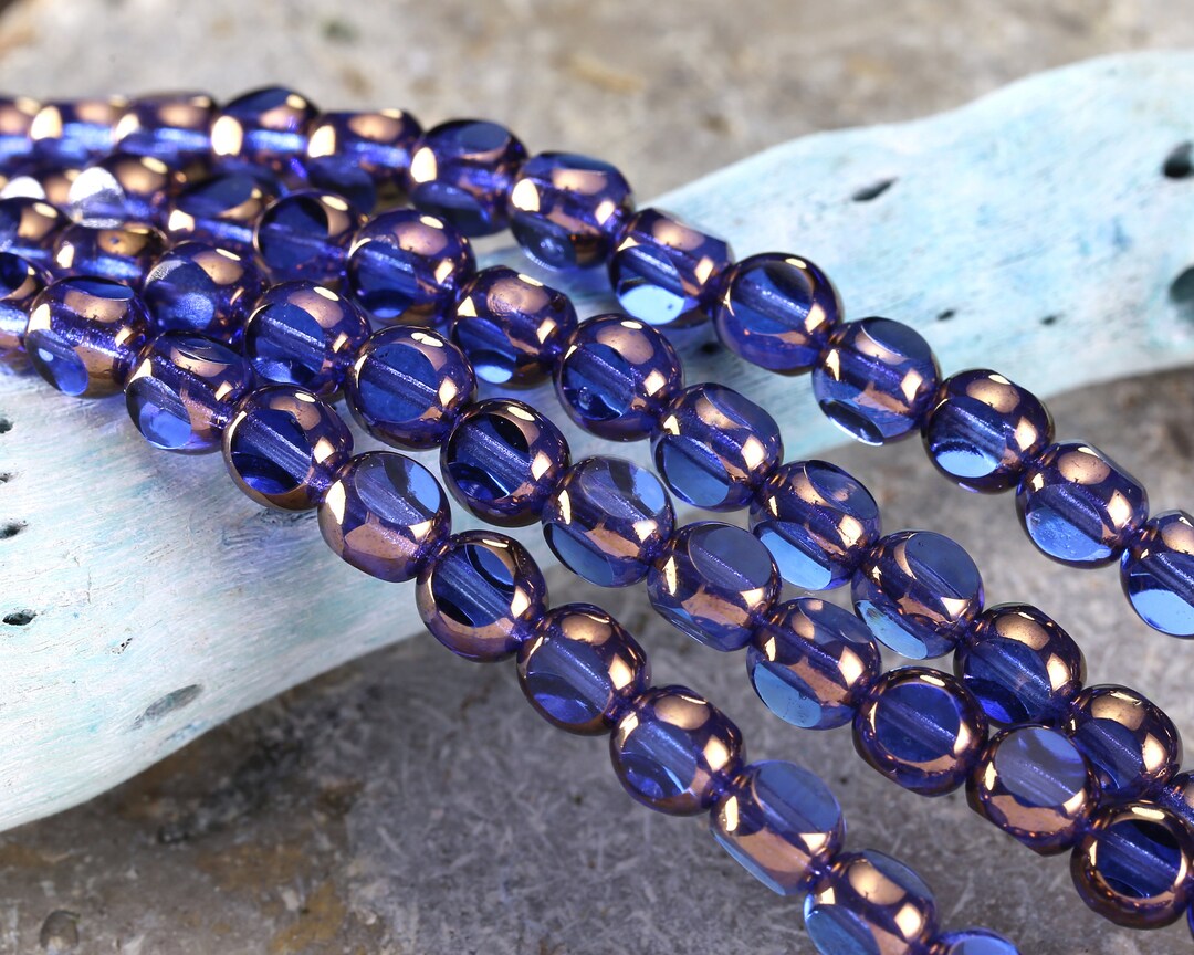 Czech Glass 6mm Tri-cut Bead - Bronzed Sapphire - Etsy